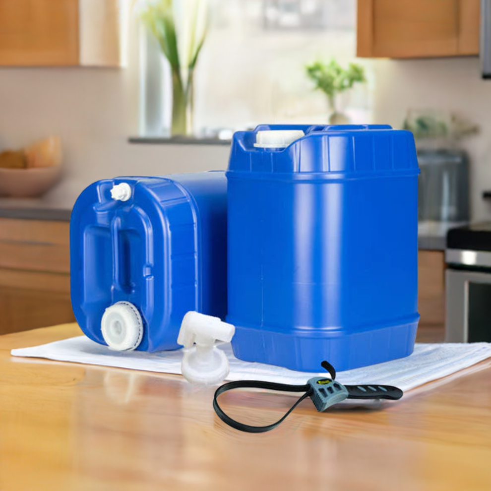 10 TO 30 GALLON BLUE WATER CONTAINER PACKAGES - STACKABLE – My Survival ...